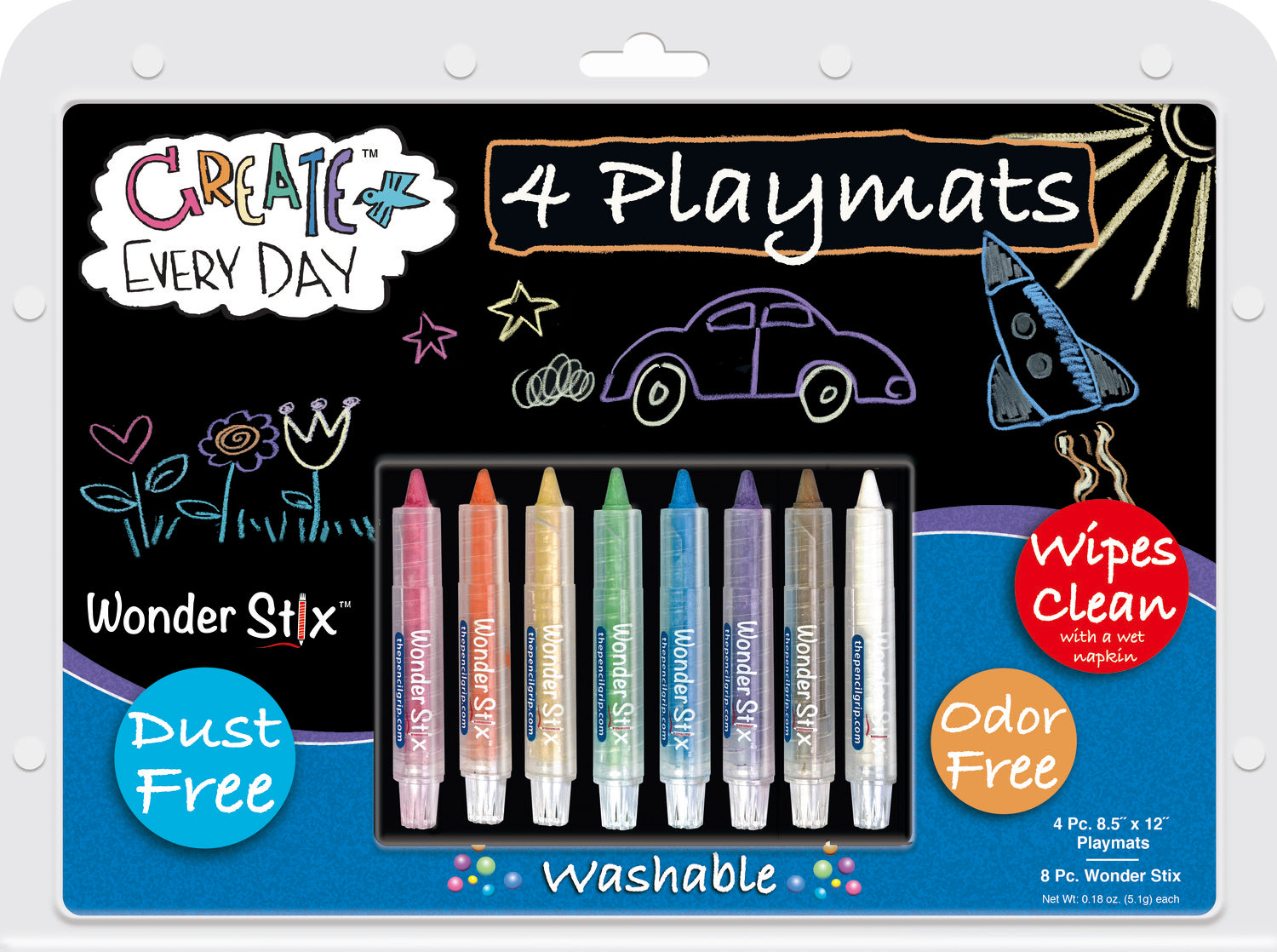 The Pencil Grip Black Board Playmat Kit with 8 Wonder Stix 2 Boards ...